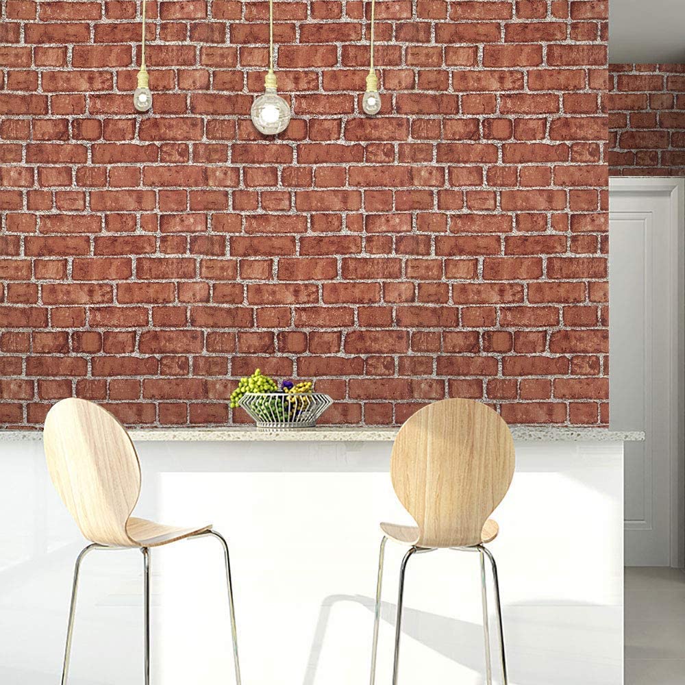 Red Brick Wallpaper Peel and Stick Wallpaper Faux Brick Self Adhesive ...